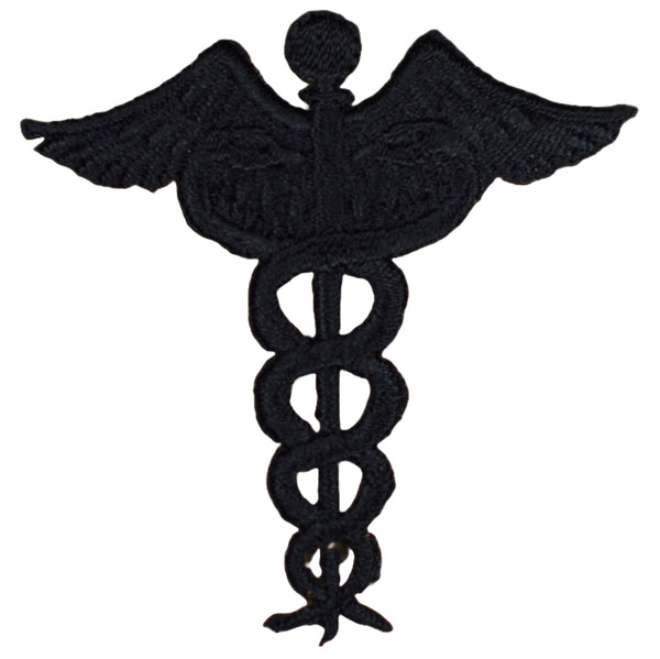 Black Caduceus Applique Patch - Doctor Nurse EMT Paramedic Medic Embro ...