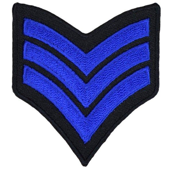 Chevron Stripes Patch - Blue Military Badge 2.25" (Iron on) – Patch Parlor
