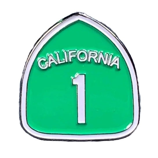 California Highway 1 Pin - CA Hwy One Cast Metal Enamel Rubber Backing ...
