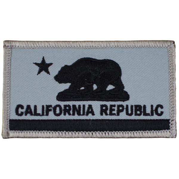 California Flag Patch - Black & Gray CA Republic Embroidered Badge 3.2 ...