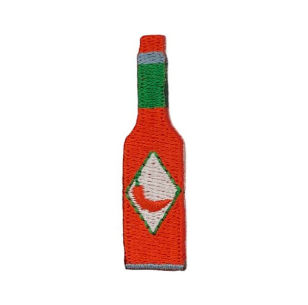 Hot Sauce Applique Patch - Embroidered Spicy Chili Pepper Badge 2" (Ir ...