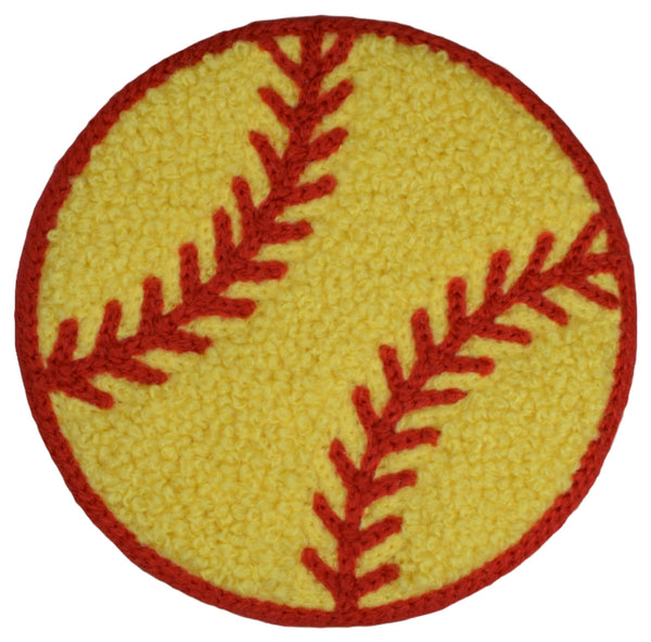 Large Chenille Softball Patch - Sports Ball, Letterman Jacket Badge 3 ...