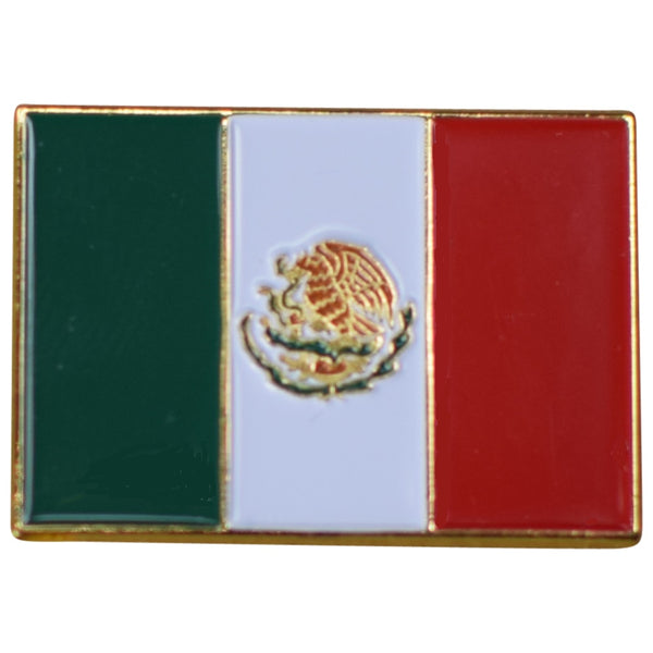Mexican Flag Pin - Mexico, Enamel, Cast Iron, Metal, Rubber Backing 1 ...