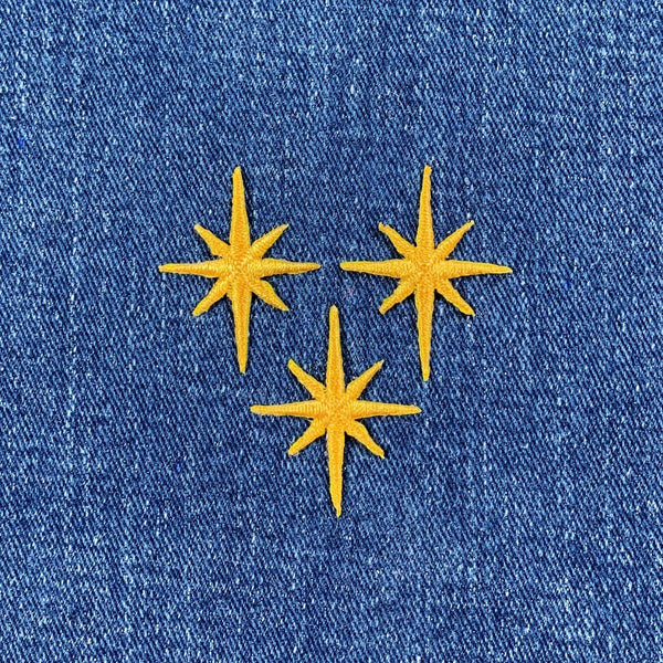 3-Pack Nativity Star Applique Patch - Mini Embroidered Badge 1.25" (Ir ...