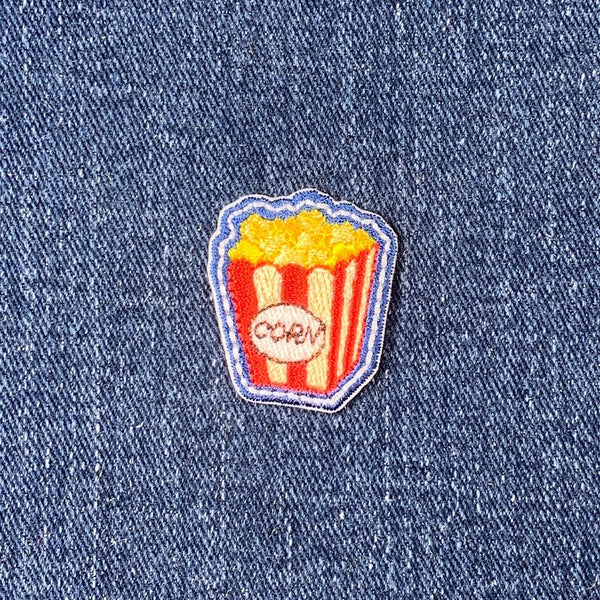 Mini Popcorn Applique Patch - Cinema Movie Theater Embroidered Badge 1 ...