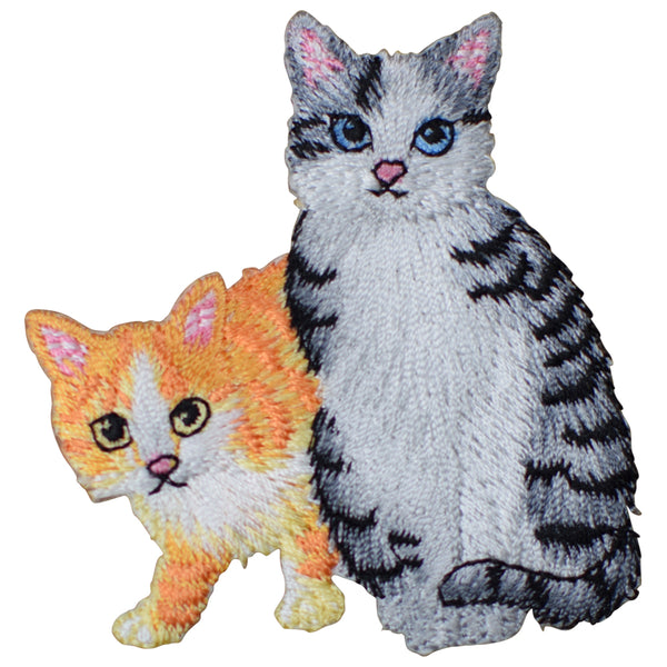Two Cats Applique Patch - Cat Kitten Feline Kitty Animal Badge 2.5" (I ...