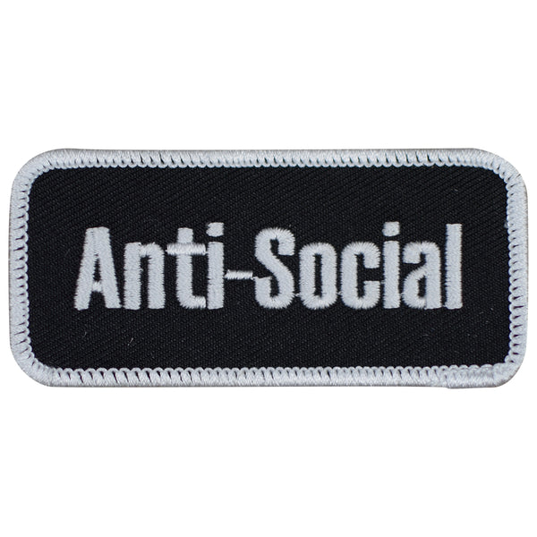 Anti-Social Name Tag Patch - Novelty Funny Badge 3.25" (Iron On ...