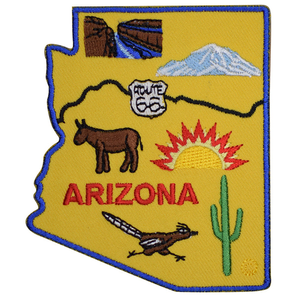 Arizona Applique Patch - AZ Route 66, Grand Canyon, Cactus 3.25" (Iron ...