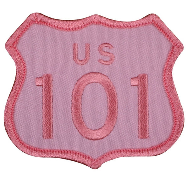 Highway 101 Patch - Pink California Oregon Washington Embroidered Badg ...