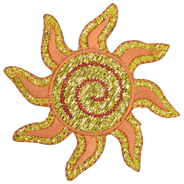 Sparkly Sun Applique Patch - Shimmery Star Solar Embroidered Badge 2.2 ...